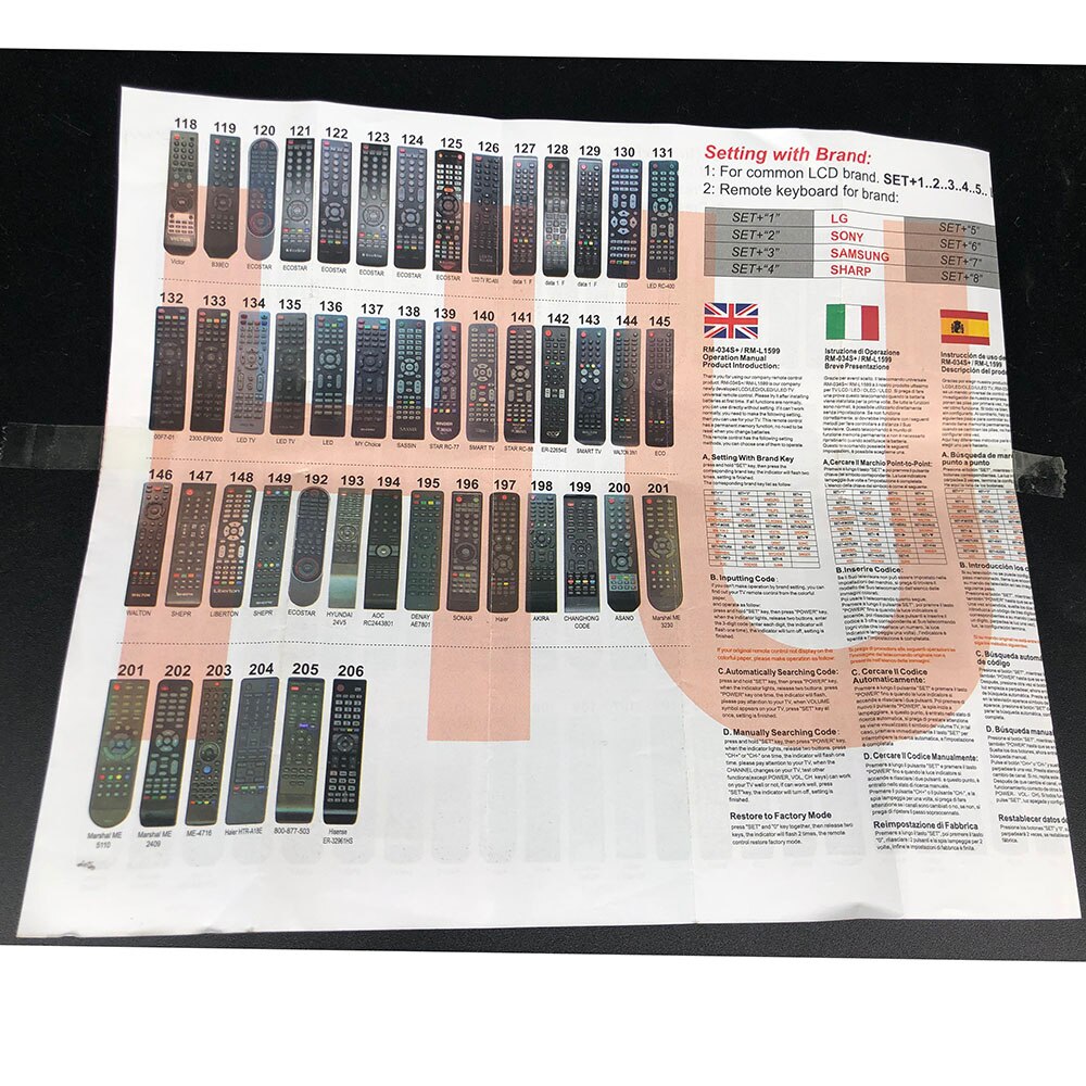 RM-L1599 Universal remote control Compatible use U... – Grandado