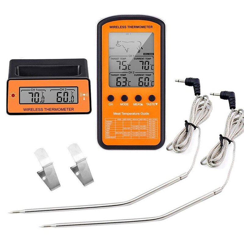 Digital Wireless Barbecue Thermometer with 6 Probe... – Grandado