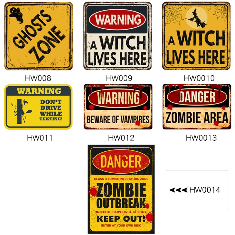Halloween Warning Sign Sticker Party Horror Decora... – Vicedeal