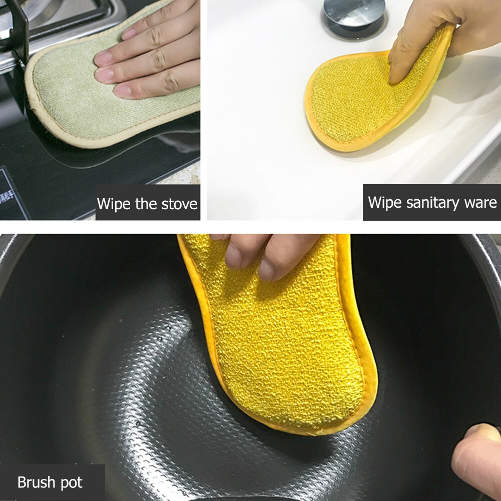 Kitchen Magic Sponge Brush Microfiber Cloth + Non-... – Grandado