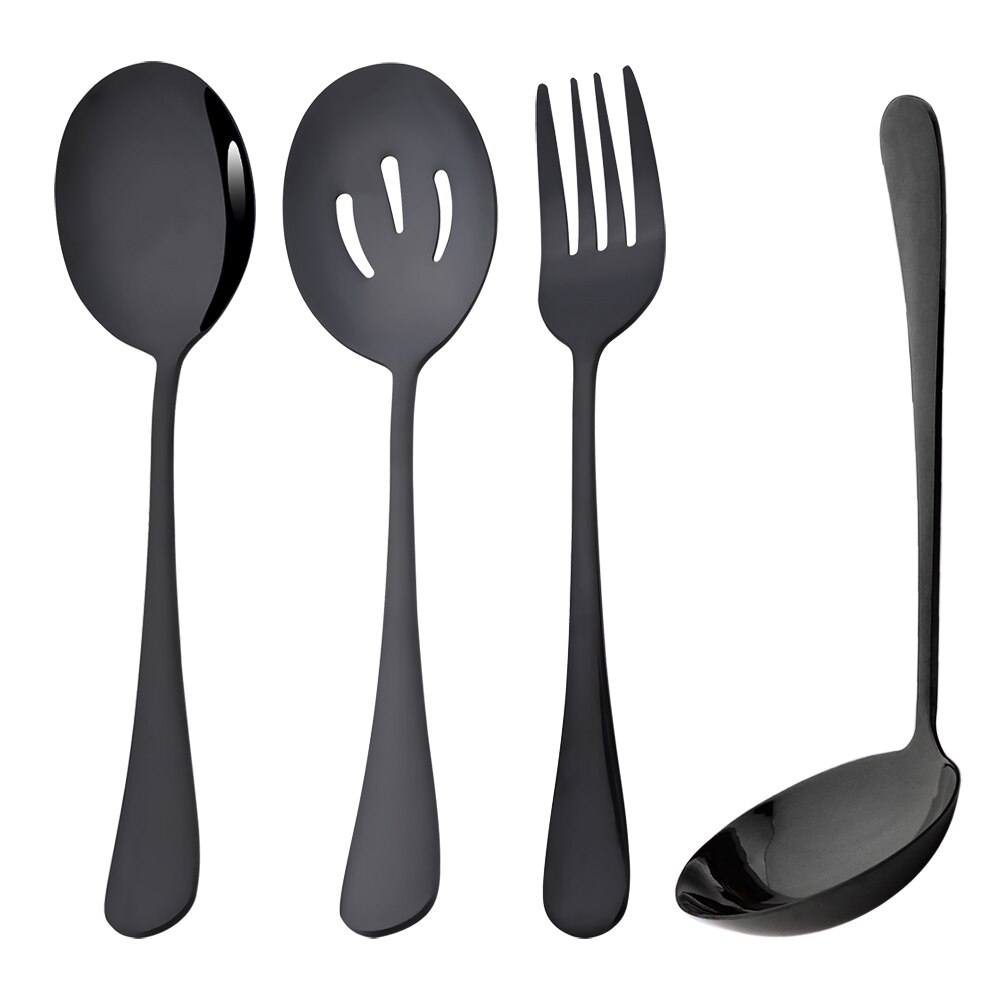 Drmfiy Silver 4Pcs Stainless Steel Cutlery Serving... – Vicedeal