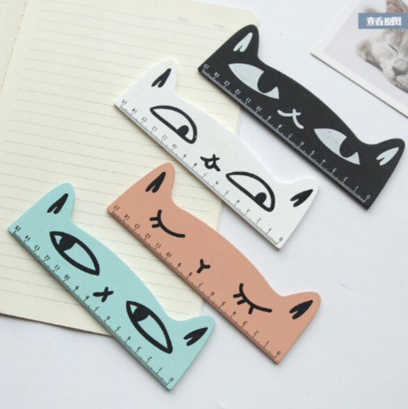 15cm Fresh Candy Color Cute Cat Wooden Ruler Measu... – Grandado