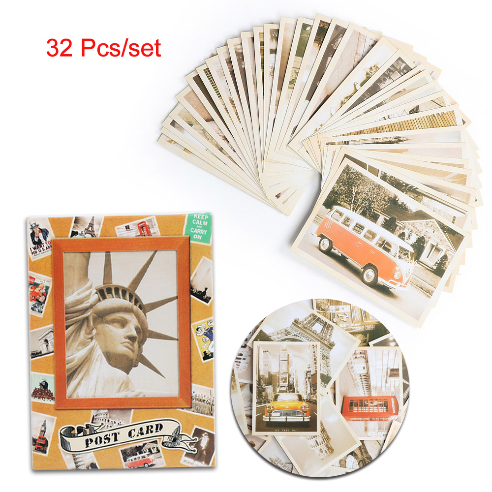 32 Pieces/Set Vintage Style Letter Paper Famous Bu... – Grandado