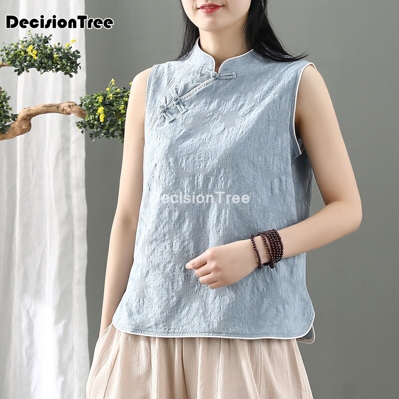 2022 embroidery qipao mandarin collar chinese vest... – Vicedeal