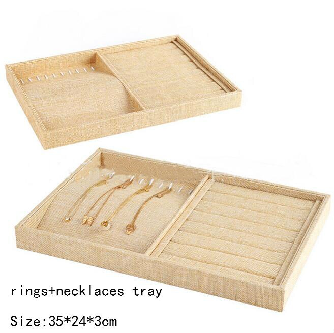 Linen Jewelry Display Tray for Ring Necklace Penda... – Grandado