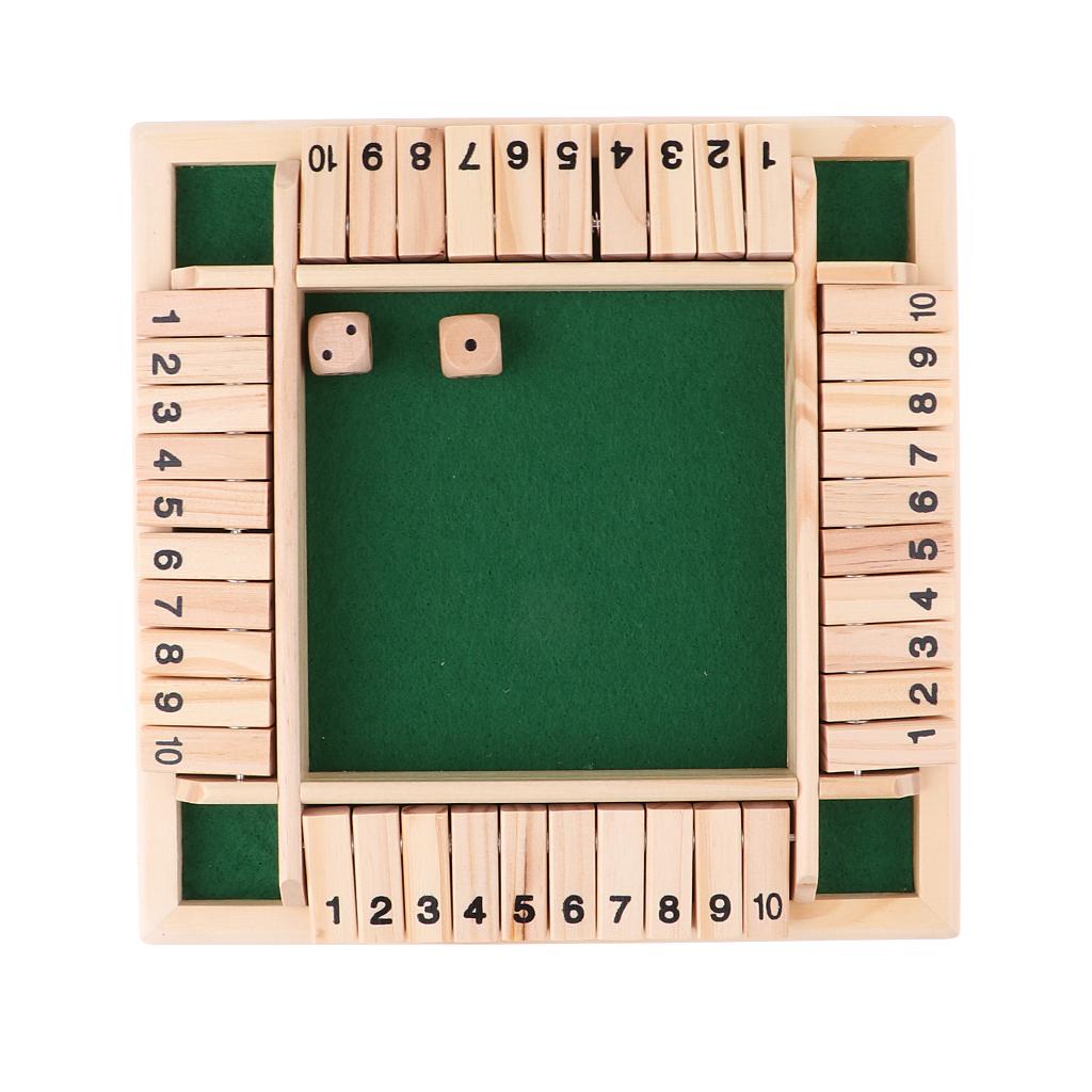 Deluxe Four Sided 10 Numbers Shut The Box Board Ga... – Grandado
