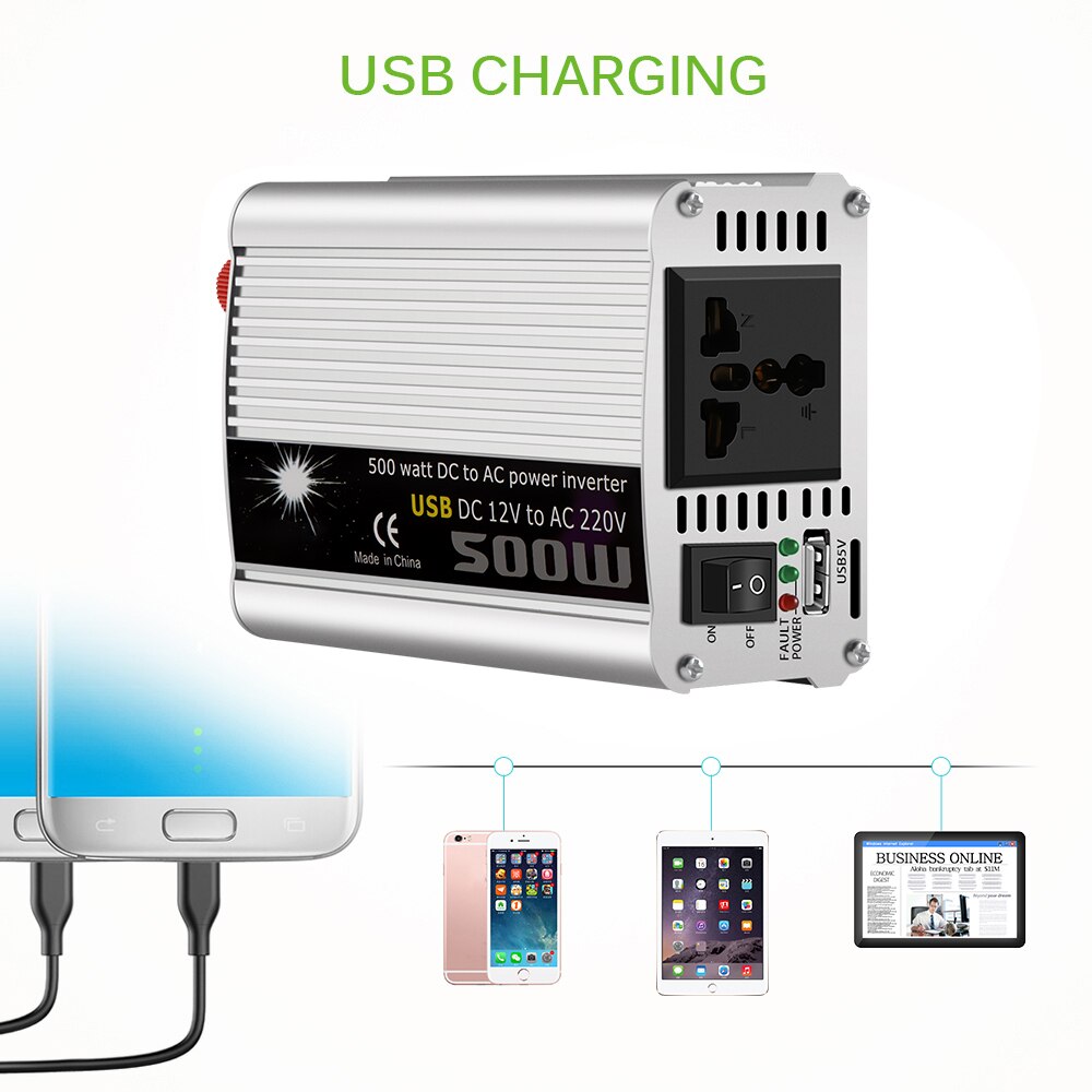 Novo 500w inversor dc 12v para ac 220v transformad... – Grandado