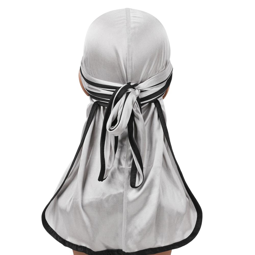 Men's Durag Satin Doo rag Solid Color Bandana Silk... – Vicedeal