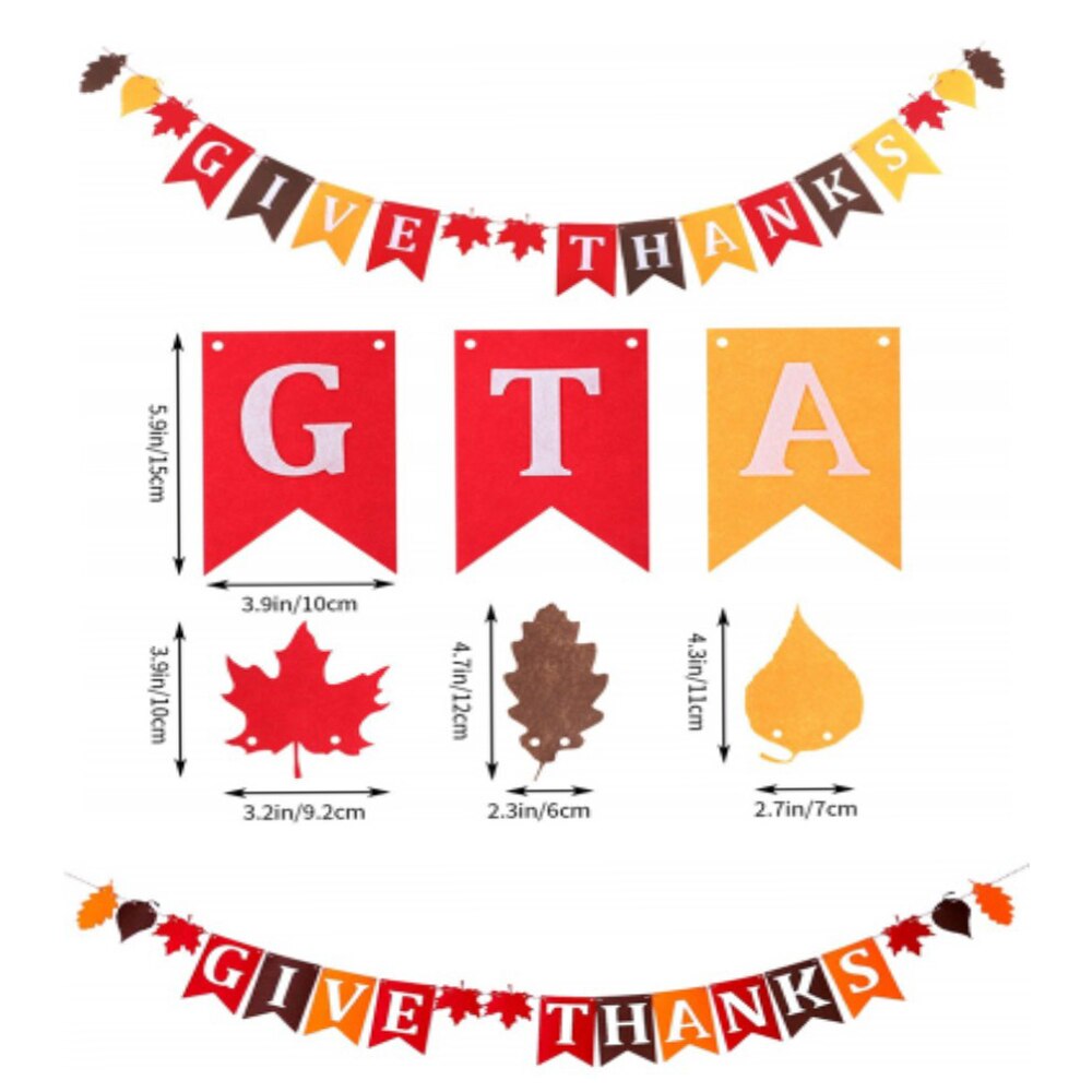 Felt Fall Thankful Give Thanks Banner Fall Maple L... – Grandado