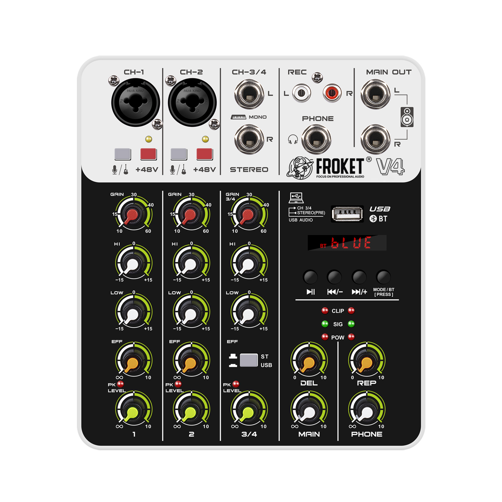 FROKET V8 Audio Mixer DJ Controller Mixer, 5.0 Blu... – Grandado