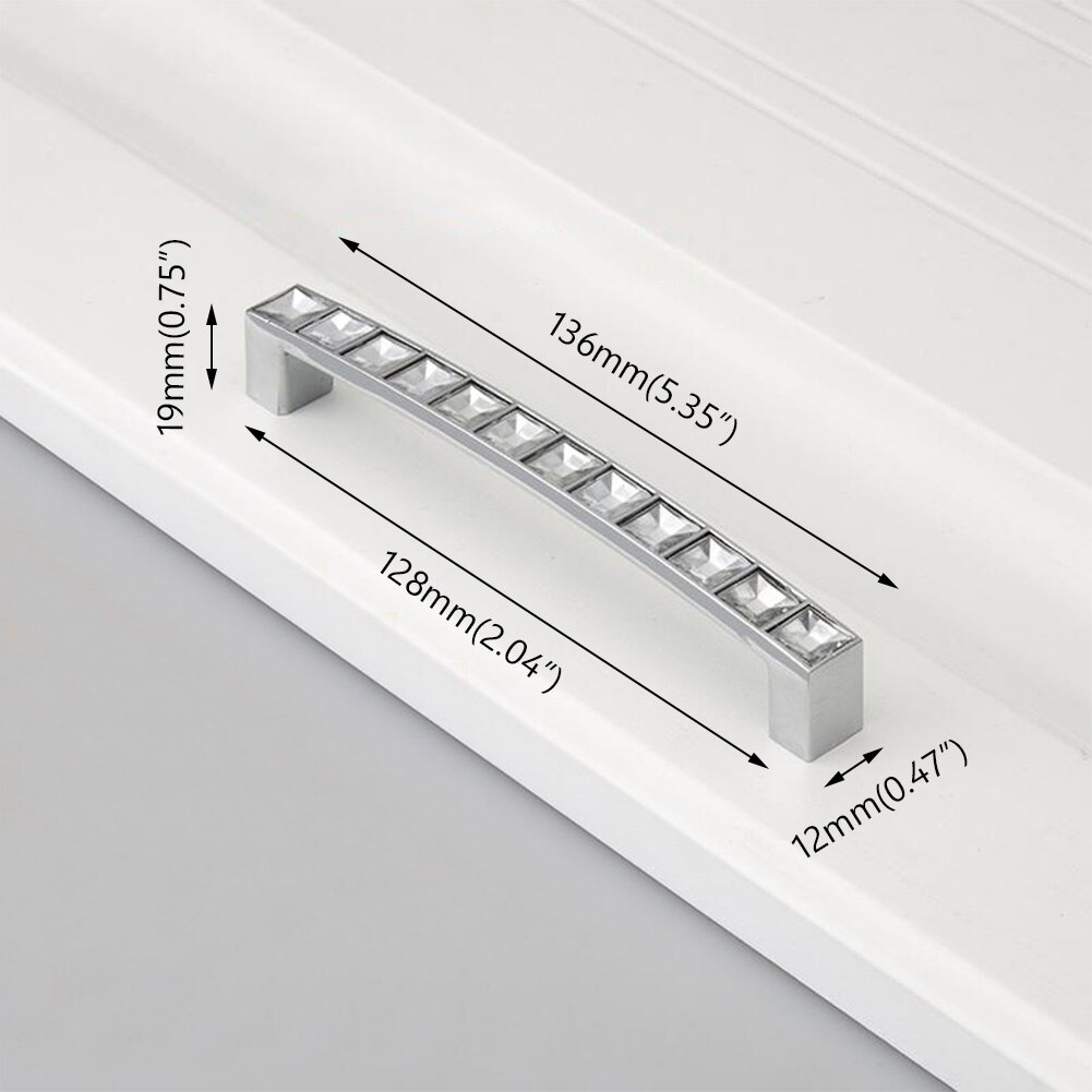 Mode Kristalglas Knoppen Kabinet Handles Silver Cr... – Vicedeal