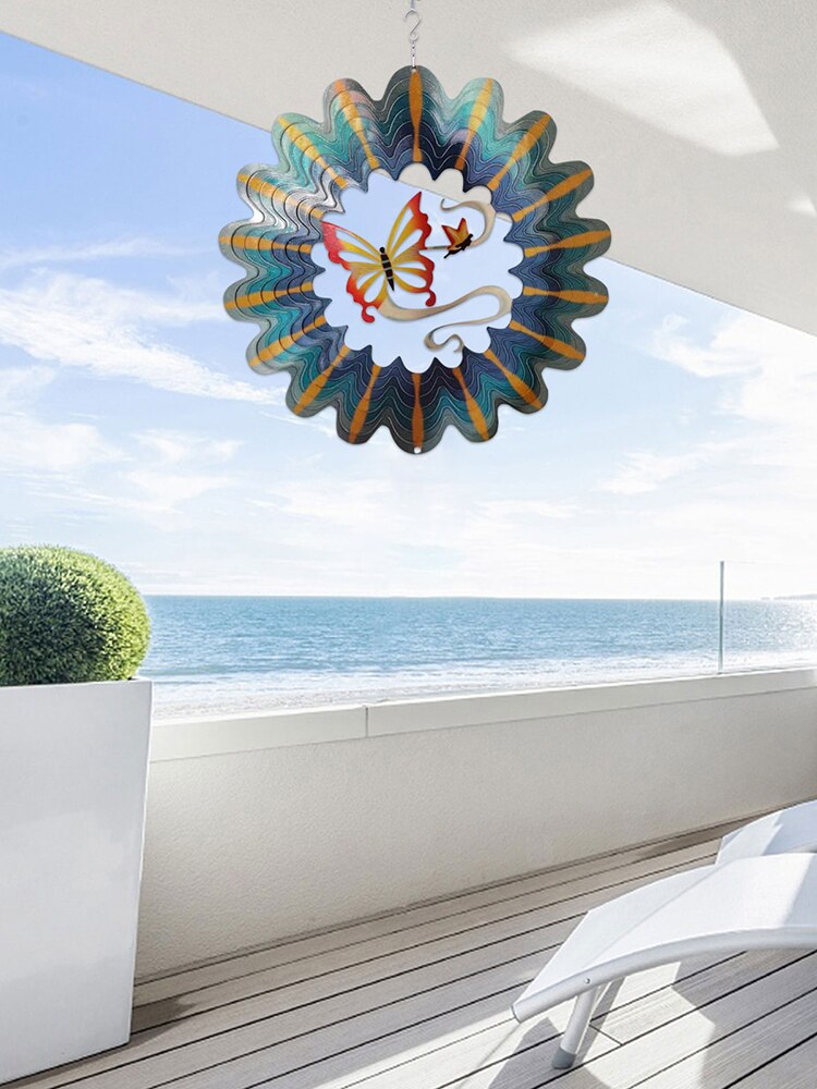 12 Inch Wind Spinner 3D Visual Metal Rotating Wind... – Vicedeal