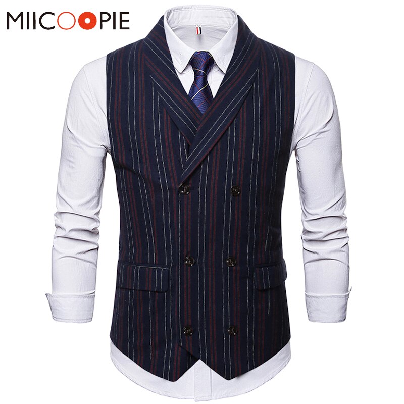 Striped Mens Formal Vest Waistcoats Party Business... – Grandado