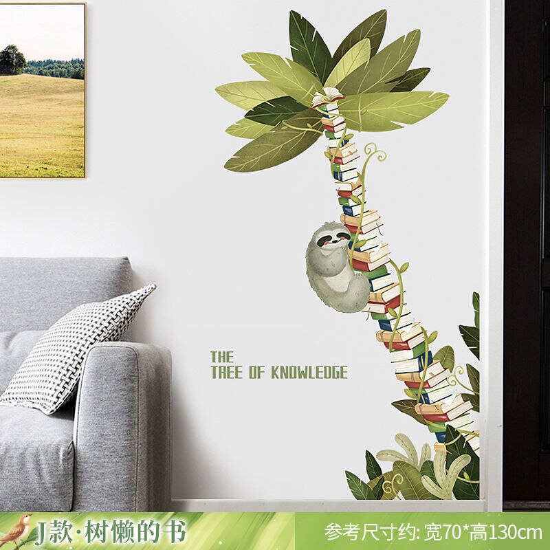 Lazy Book Cartoon Tree Modeling Decorative Paintin... – Grandado