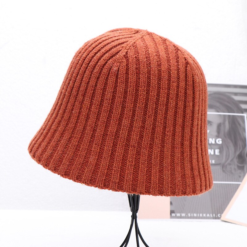 Herfst En Winter Dames Emmer Hoed Pure Kleur Gebre... – Grandado