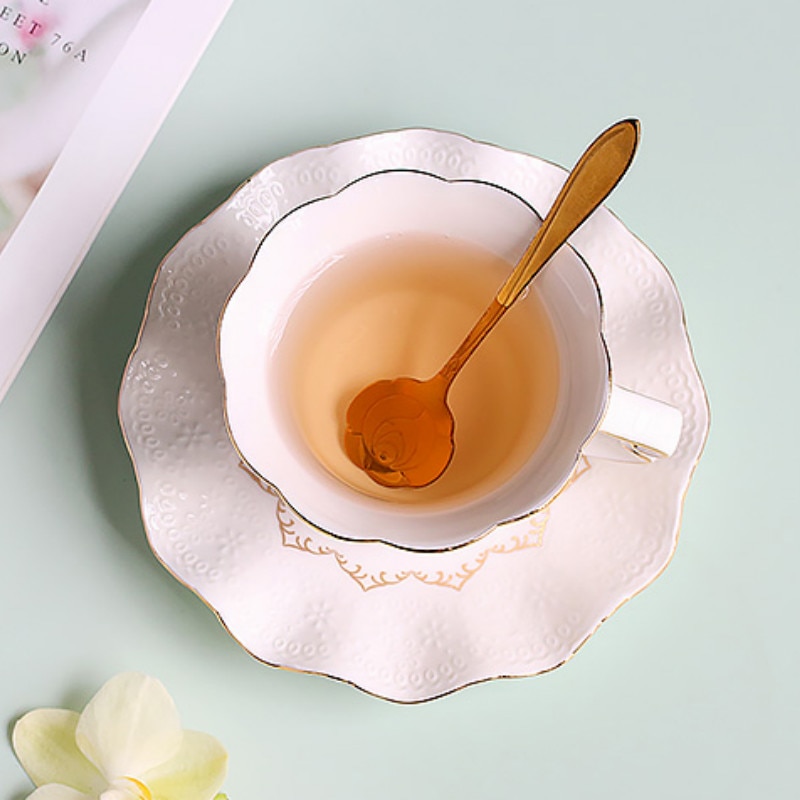 European Ceramic Tea Cup Set Gold Rim Royal Luxury... – Grandado