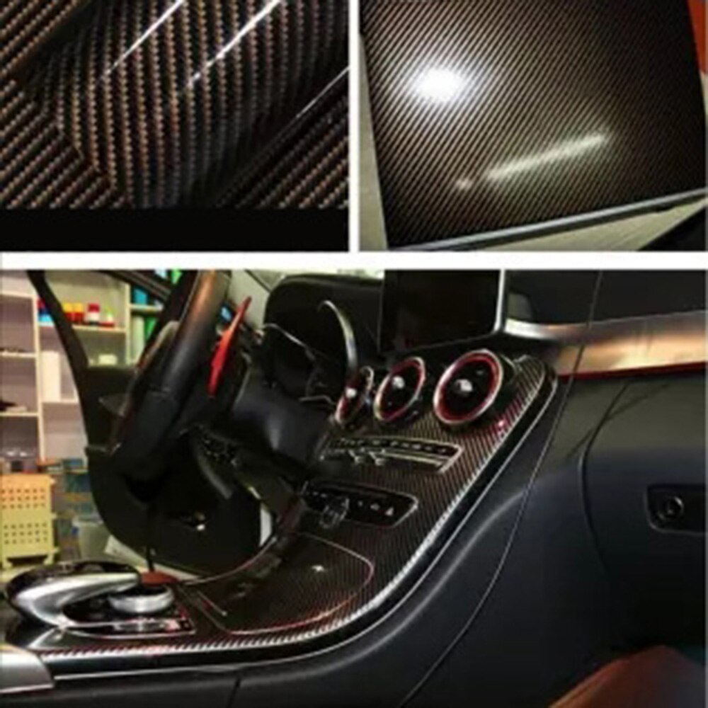 2D Glossy High Gloss Black Gold Vinyl Film Car Roo... – Grandado