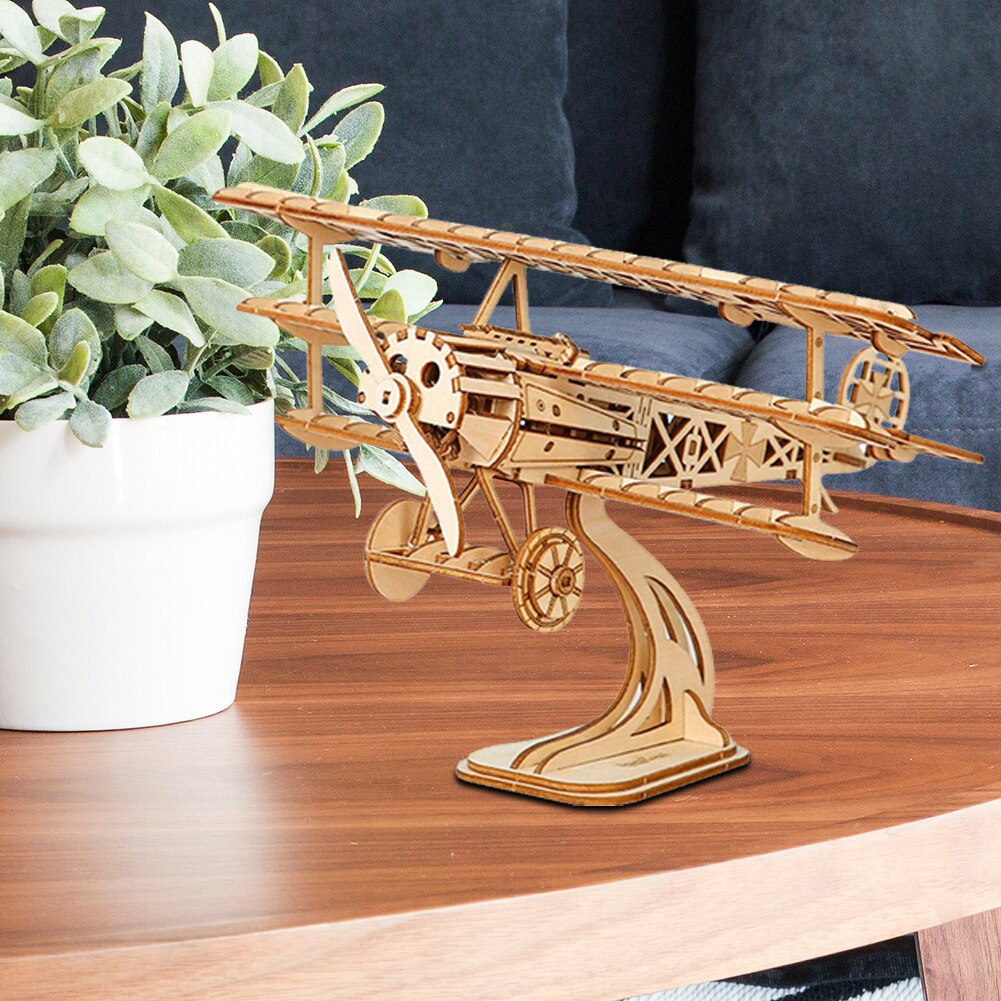 145pcs Wooden 3D Retro Airplane Jigsaw Mechanical ... – Grandado