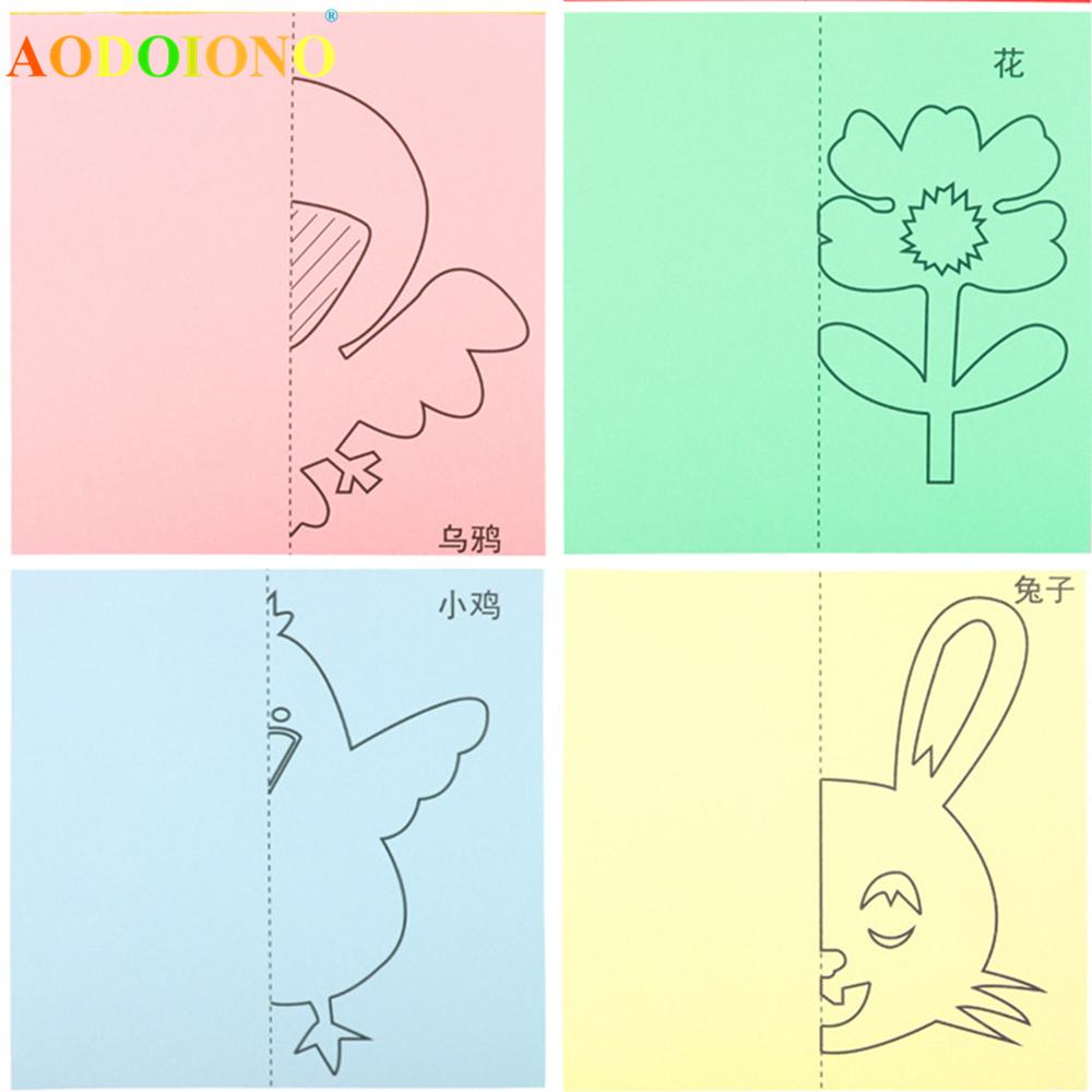 48pcs/set Kids Cartoon Color Paper Folding and Cut... – Vicedeal