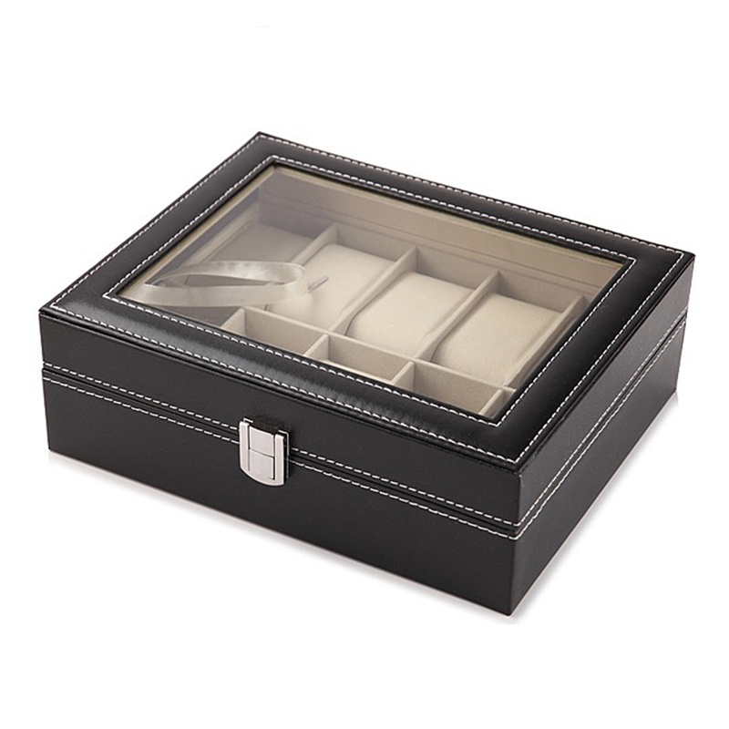 2/6/10/12 Slots PU Leather Watch Storage Box Organ... – Grandado