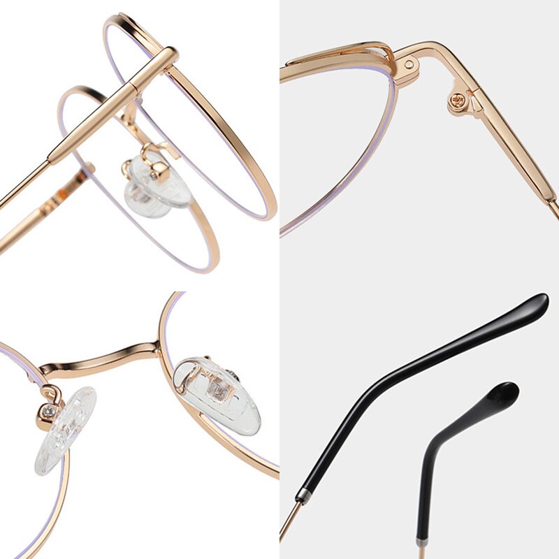 Shauna Retro Anti Blauw Licht Brillen Frames Metal... – Grandado