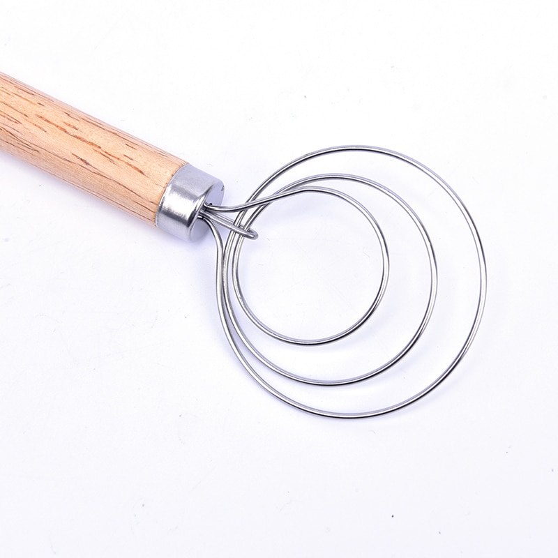 1pc rustfrit stål spoleæg pisker træhåndtag omrøre... – Grandado