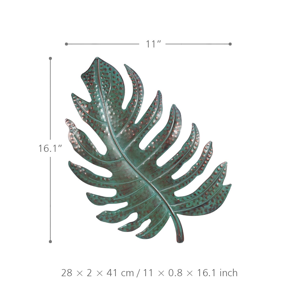 Green Leaf Wall Decor Leaf Metal Wall Art Sculptur... – Grandado