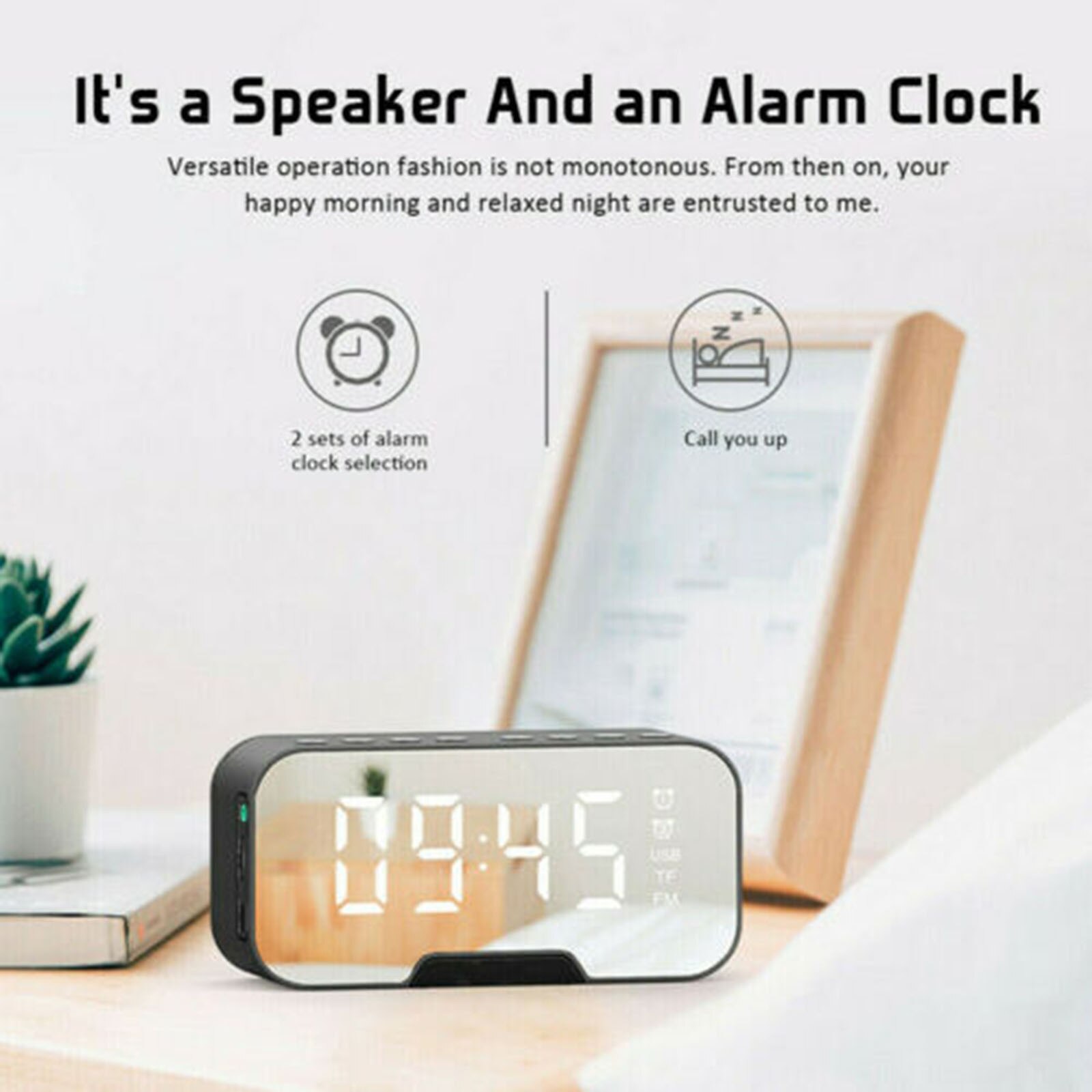 LED Mirror Digital Alarm Clock Wireless Bluetooth ... – Vicedeal