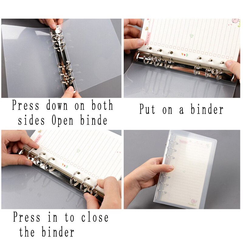 transparent twill pp binder shell a6 a5 six-hole b... – Grandado