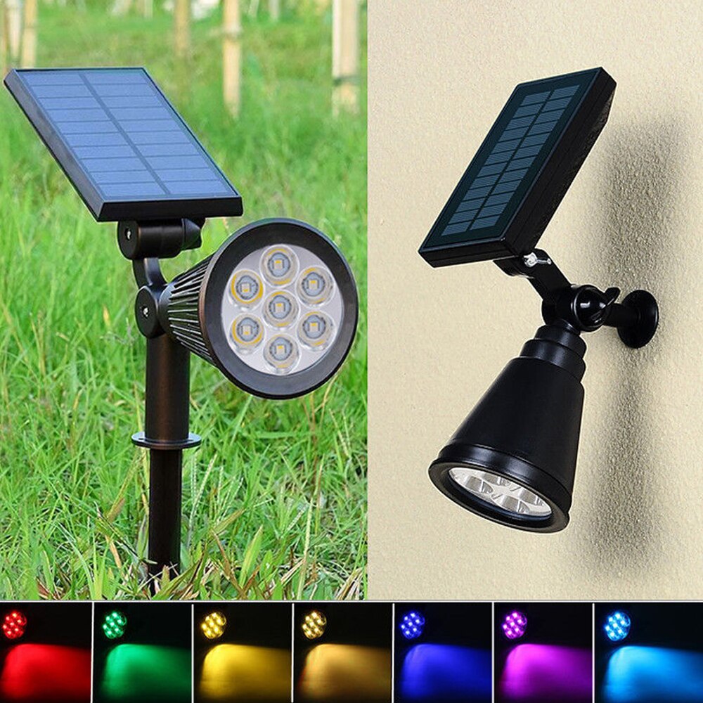 Outdoor 7 LED Solar Spotlight Lawn Flood Light 7 C... – Grandado