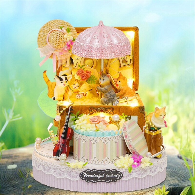 Cat Candy Music Box DIY Handmade LED Castle In The... – Grandado