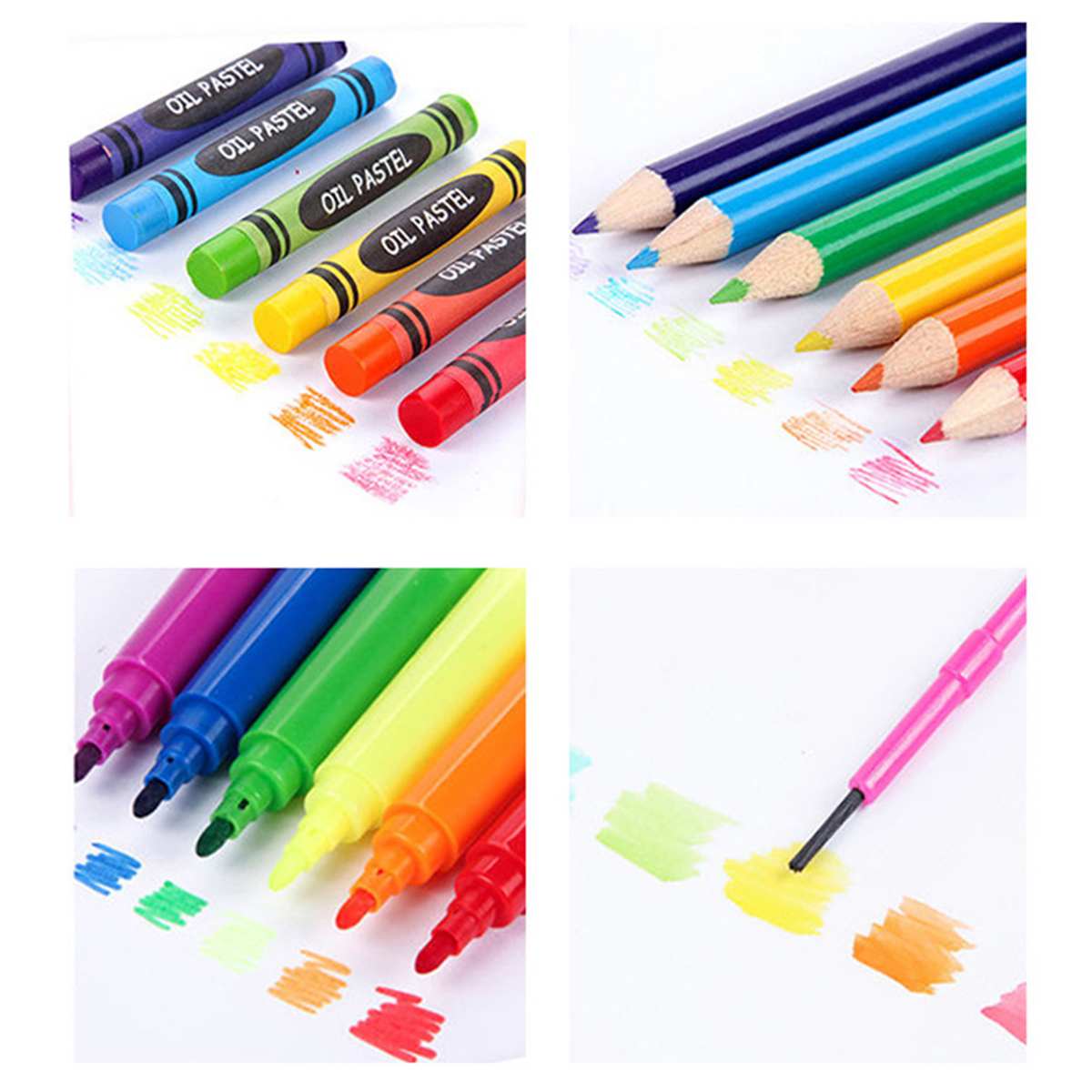 150PCS Kid Draw Set Colored Pencil Crayon Watercol... – Grandado