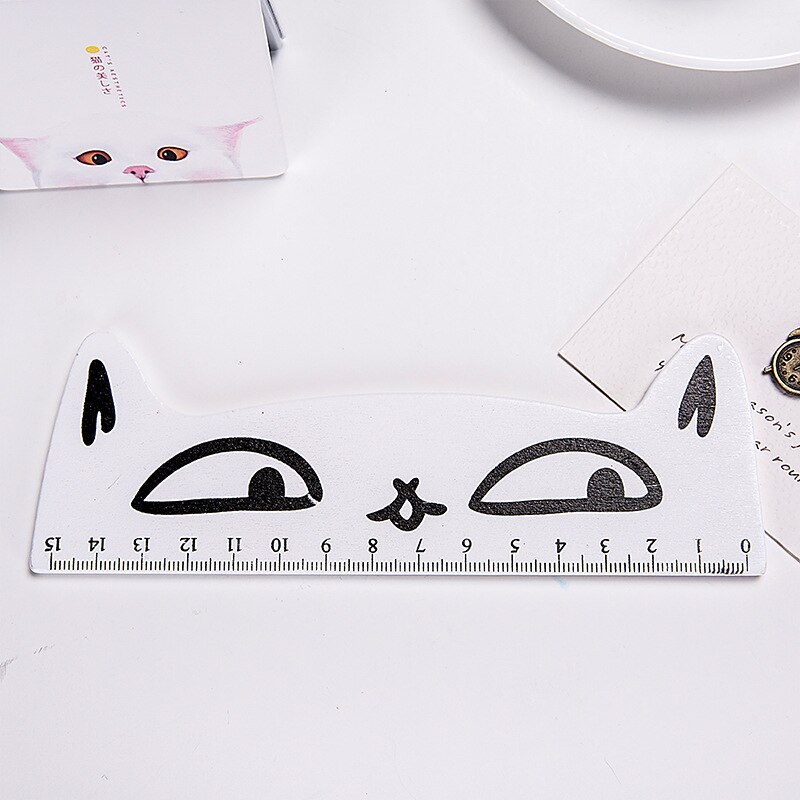 15cm Cute Kawaii Cat Wooden Ruler Parallel Measuri... – Grandado