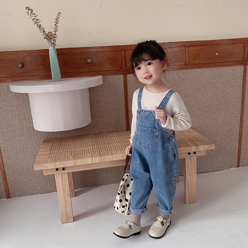 Spring Girls Denim Overalls Kids Korean Overall Ba... – Grandado