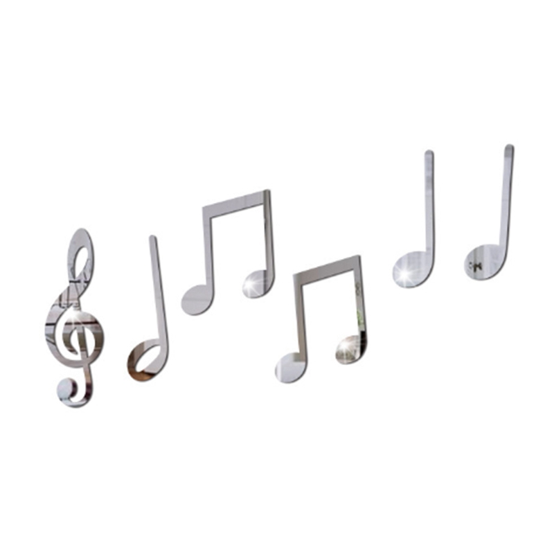 Music Notes Mirror Stickers Carved Wall Stickers P... – Grandado