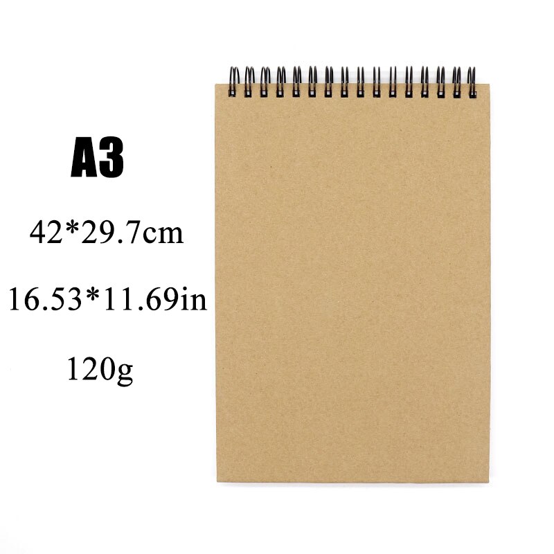 A3/A4/A5/16K/8K Vintage Spiral Coil Sketchbook Gra... – Vicedeal