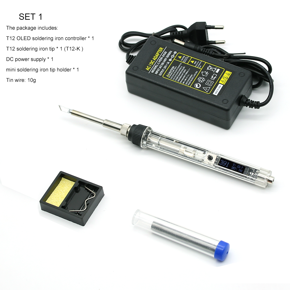 T12 OLED Electric Soldering Iron Adjustable Temper... – Vicedeal