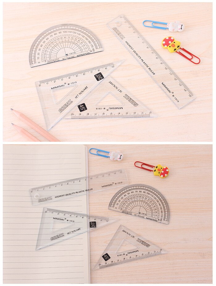 4Pcs/Pack 15cm Ruler Set Plastic Ruler Measuring S... – Grandado