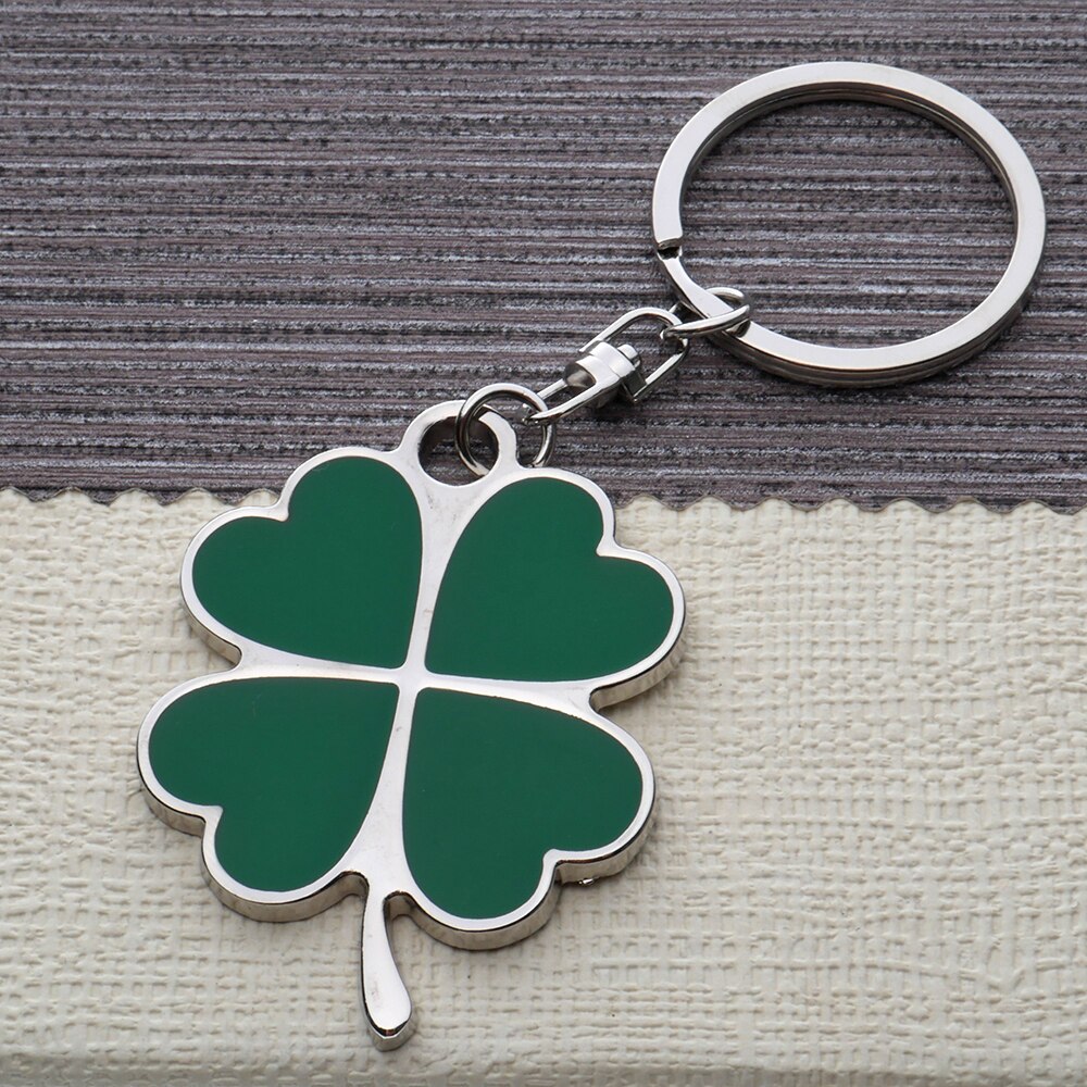 Stainless Green Leaf Keychain Beautiful Four Leaf ... – Vicedeal