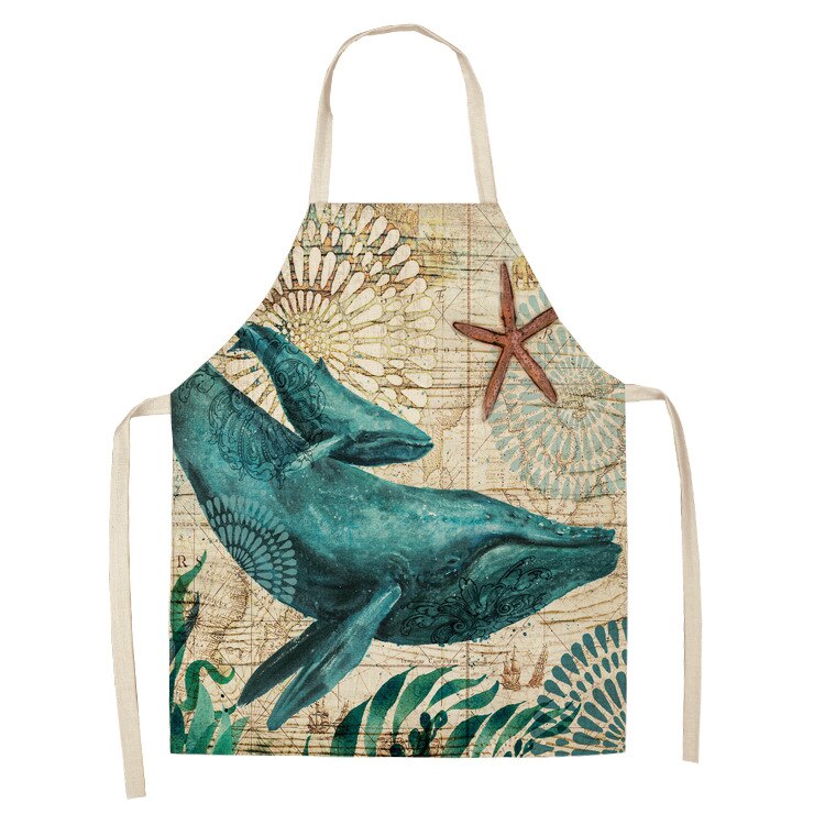 Cross-border apron marine animal sleeveless apron – Grandado