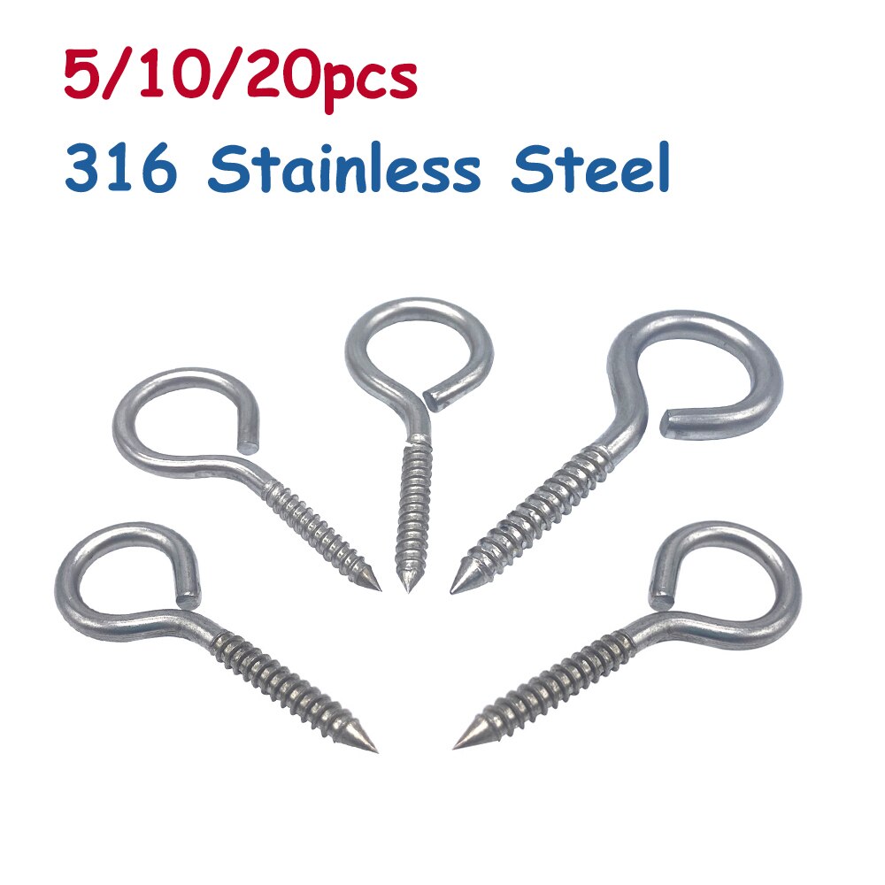 5/10/20pcs 316 Stainless Steel M5 Eye Screw Bolt H... – Vicedeal