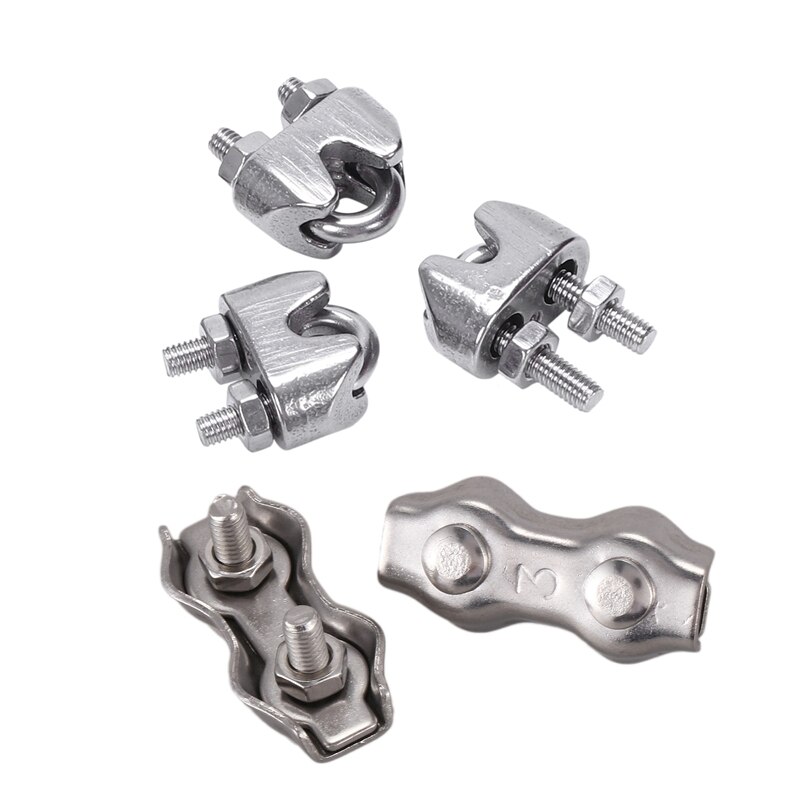 22 Pcs Stainless Steel Wire Rope Cable Clamp Faste... – Grandado