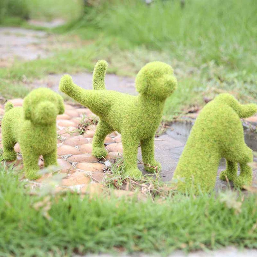 Garden Decor Peeing Dog Topiary Flocking Dog Sculp... – Grandado