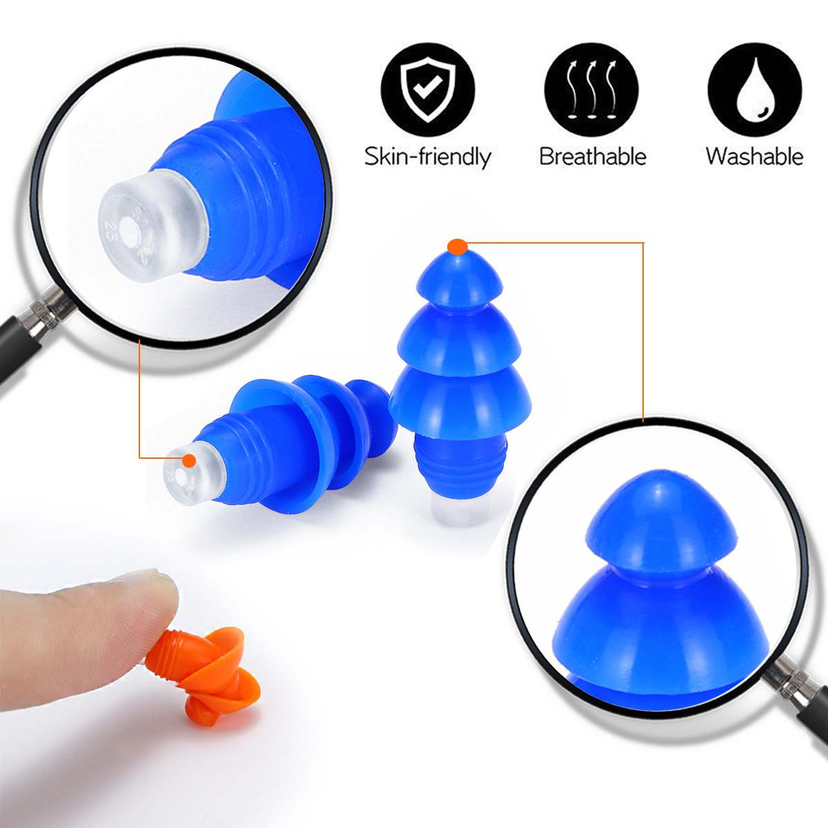 27db Soft Silicone Noise Cancelling Earplugs Swimm... – Grandado