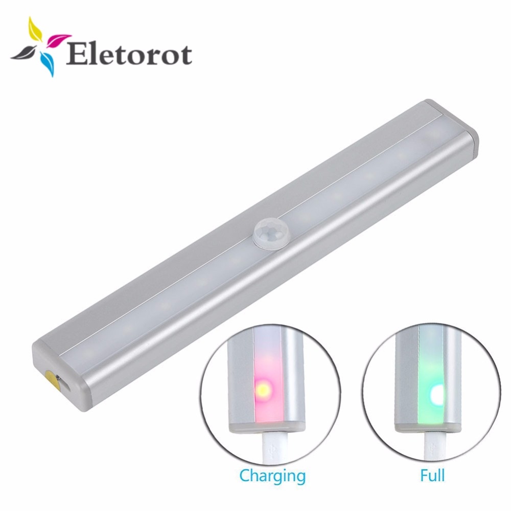 10*LED Motion Sensor Night Light Rechargeable USB ... – Grandado