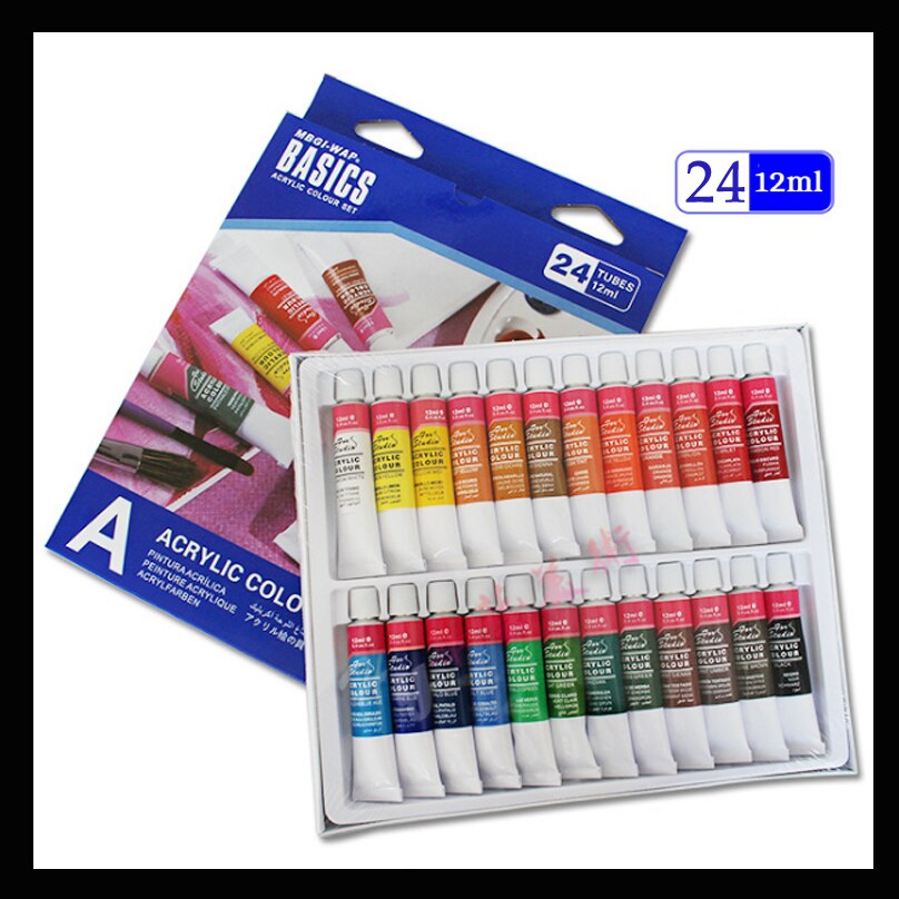 24 Colors 12ml Acrylic Paint set color Nail glass ... – Vicedeal