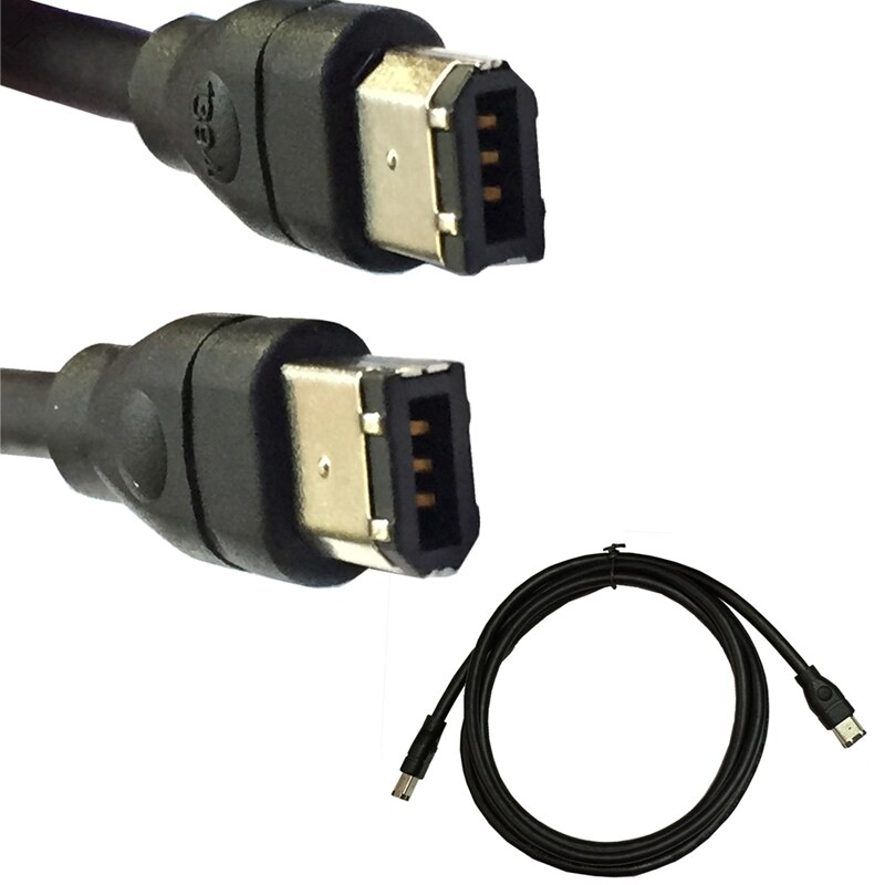Black IEEE 1394 Firewire 400 to Firewire 400 Cable... – Vicedeal