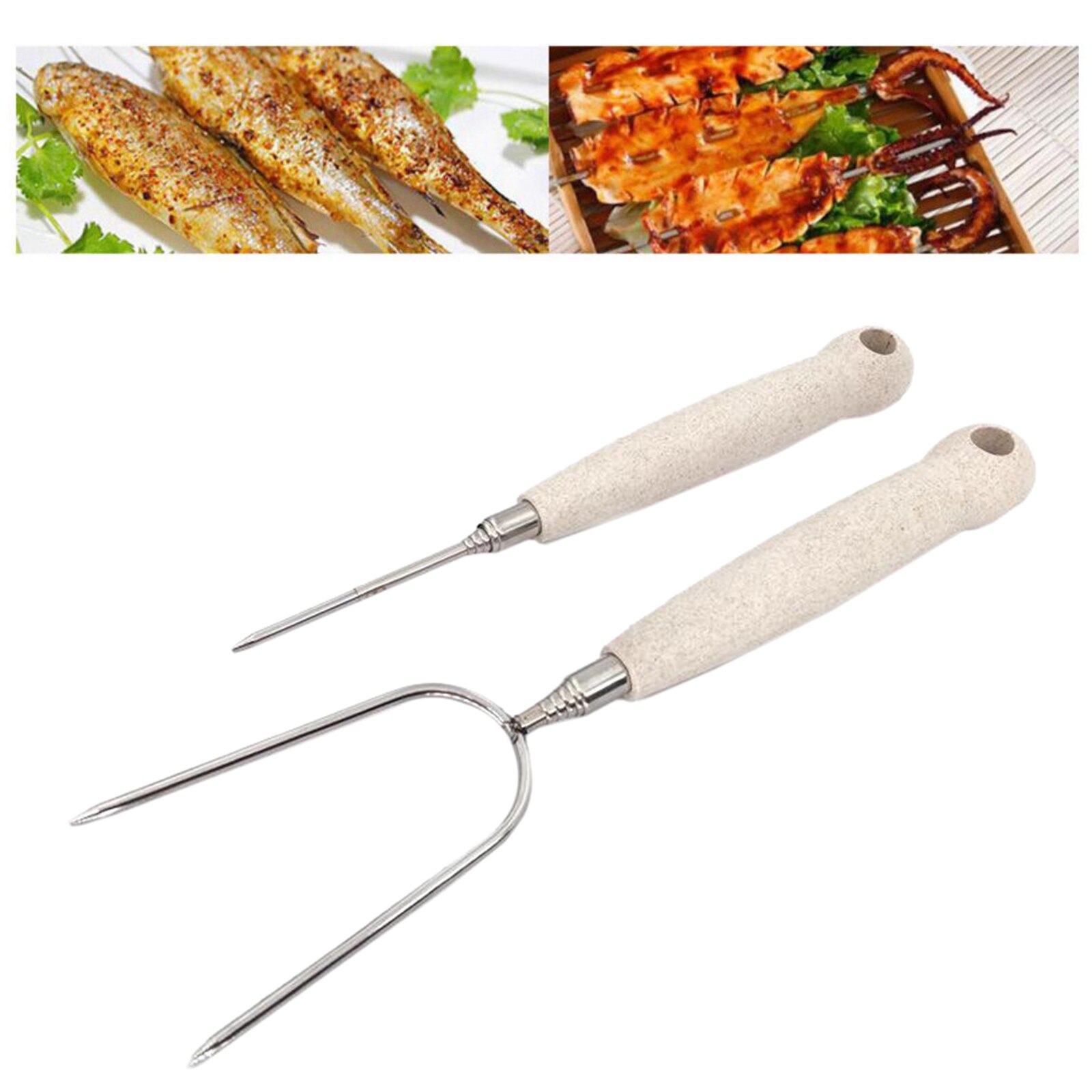 Roasting Sticks Long Telescoping BBQ Barbecue Fork... – Vicedeal