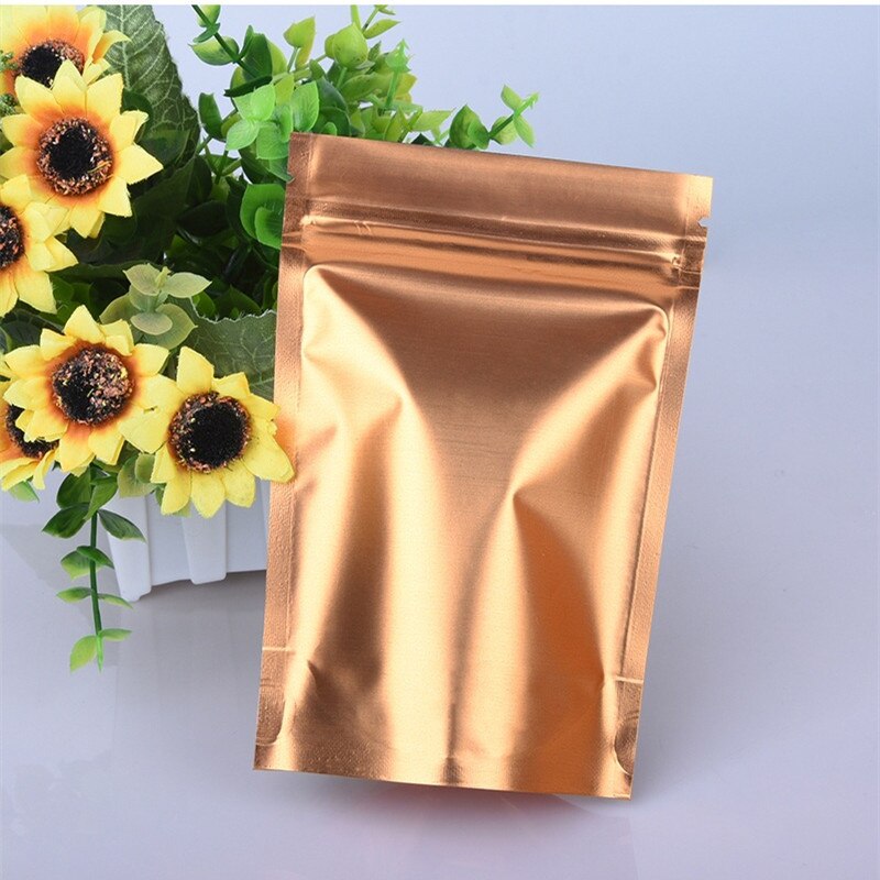 100Piece Gold Color Stand Up Aluminum Foil Bag Zip... – Grandado