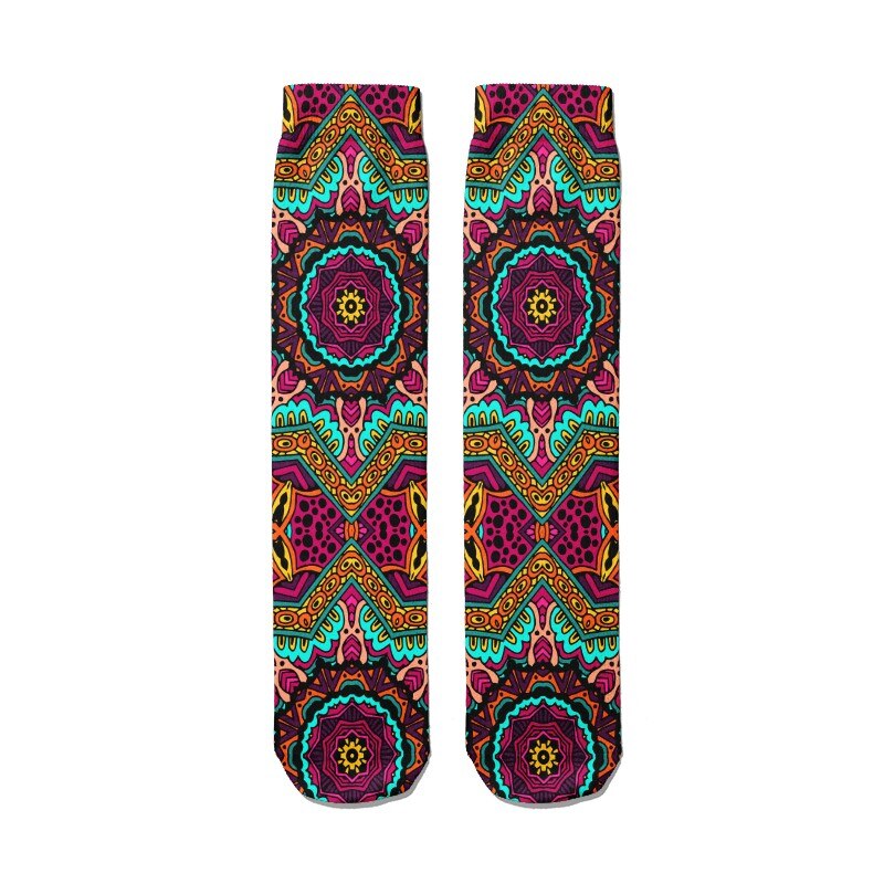 Abstract 3D Mandala Socks Funny Kawaii Woman Cotto... – Vicedeal
